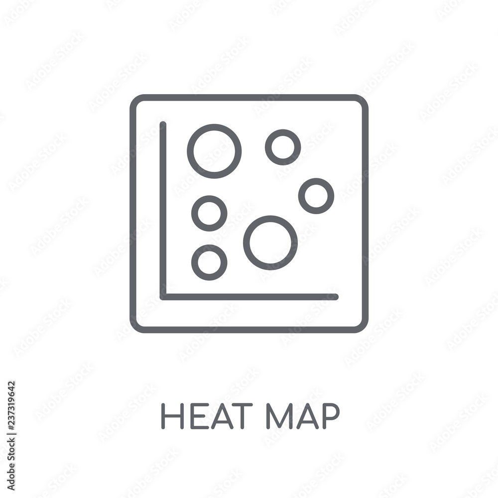 Heat Map linear icon. Modern outline Heat Map logo concept on white ...