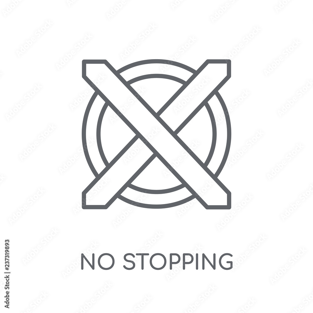 No stopping linear icon. Modern outline No stopping logo concept on ...