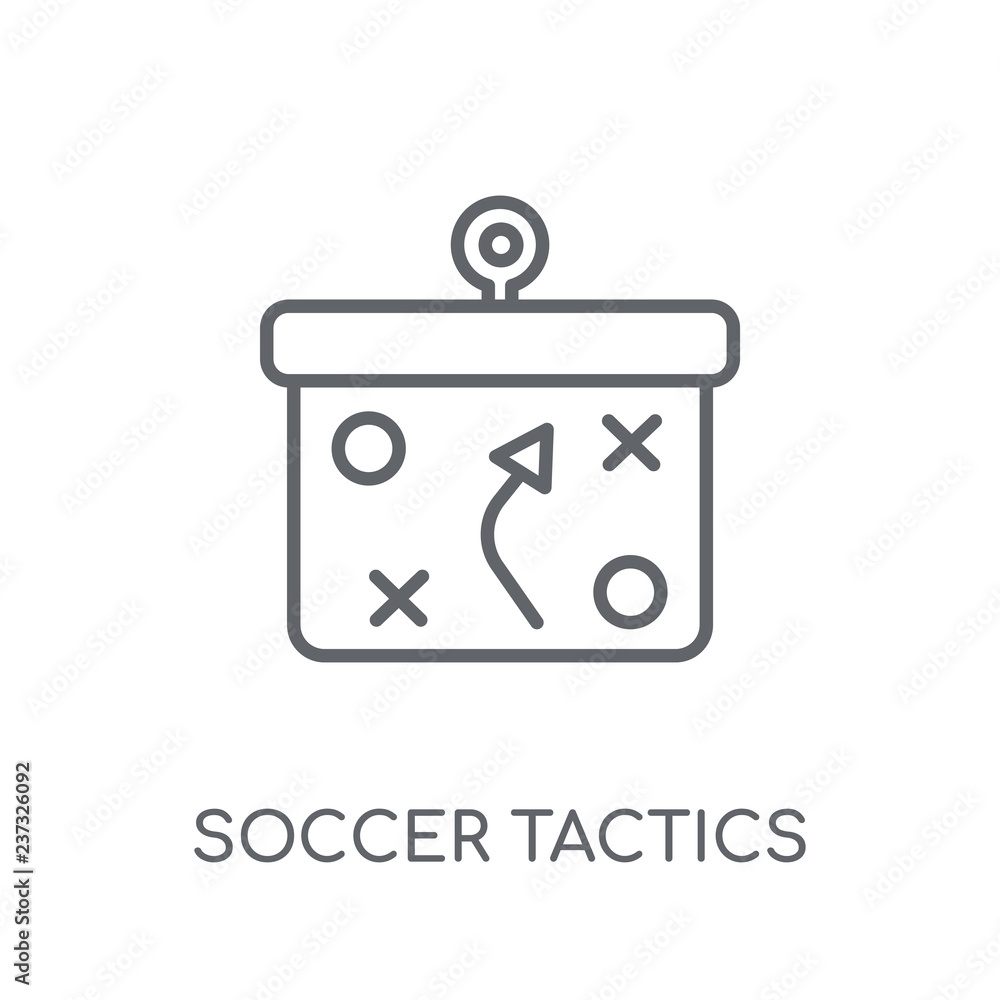 Soccer tactics diagram linear icon. Modern outline Soccer tactics ...