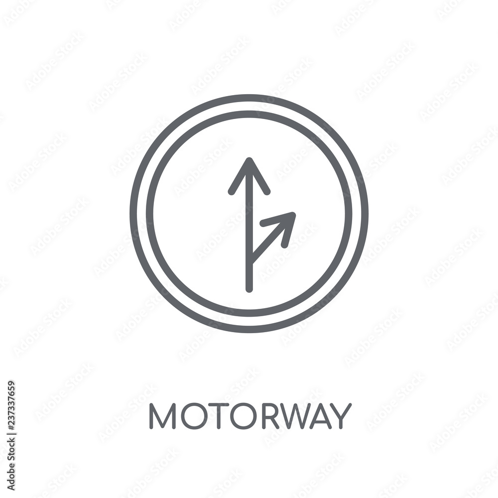 Motorway sign linear icon. Modern outline Motorway sign logo concept on ...