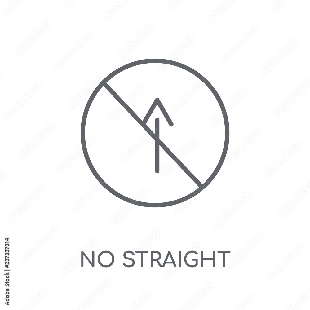 No straight sign linear icon. Modern outline No straight sign logo ...