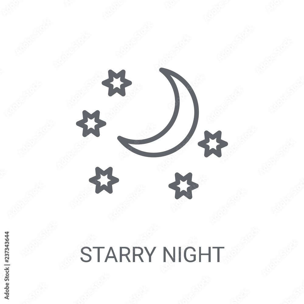 Starry night icon. Trendy Starry night logo concept on white background ...