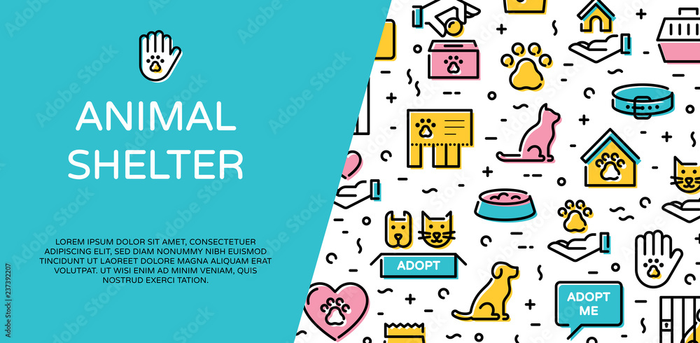 Vector Animal Shelter Icon Banner Design Stock Vector | Adobe Stock