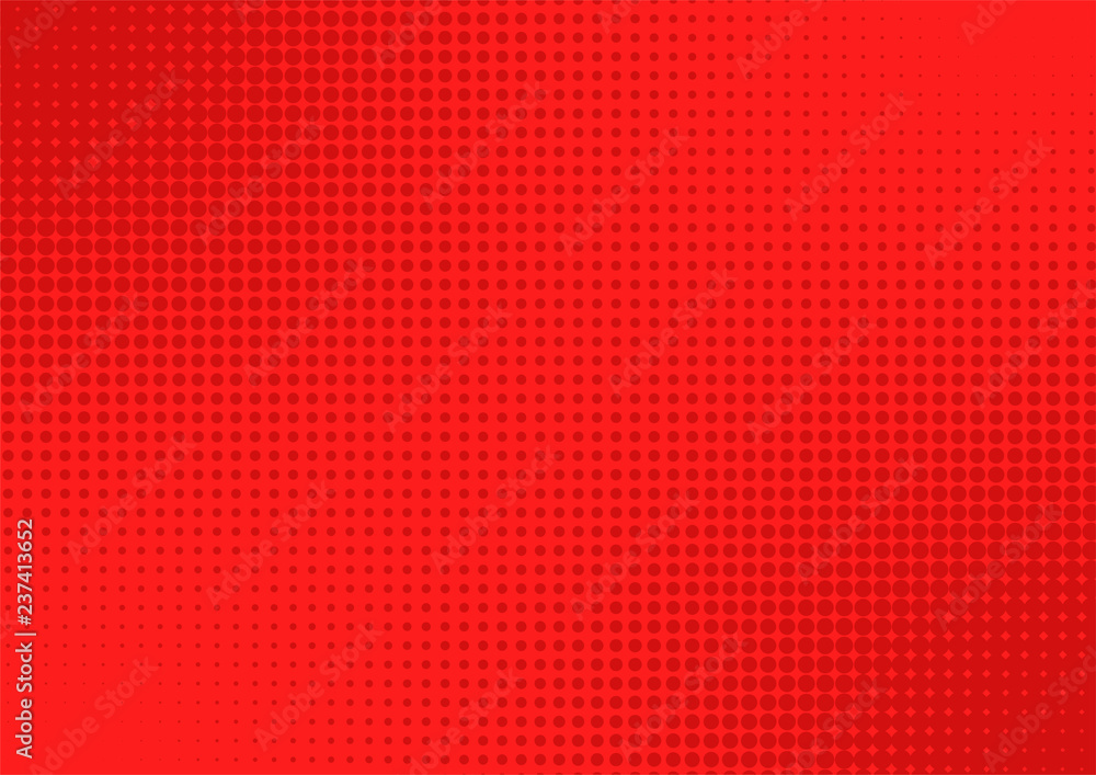 Red Comic Cartoon Background. Halftone Vector Illustration Design ...