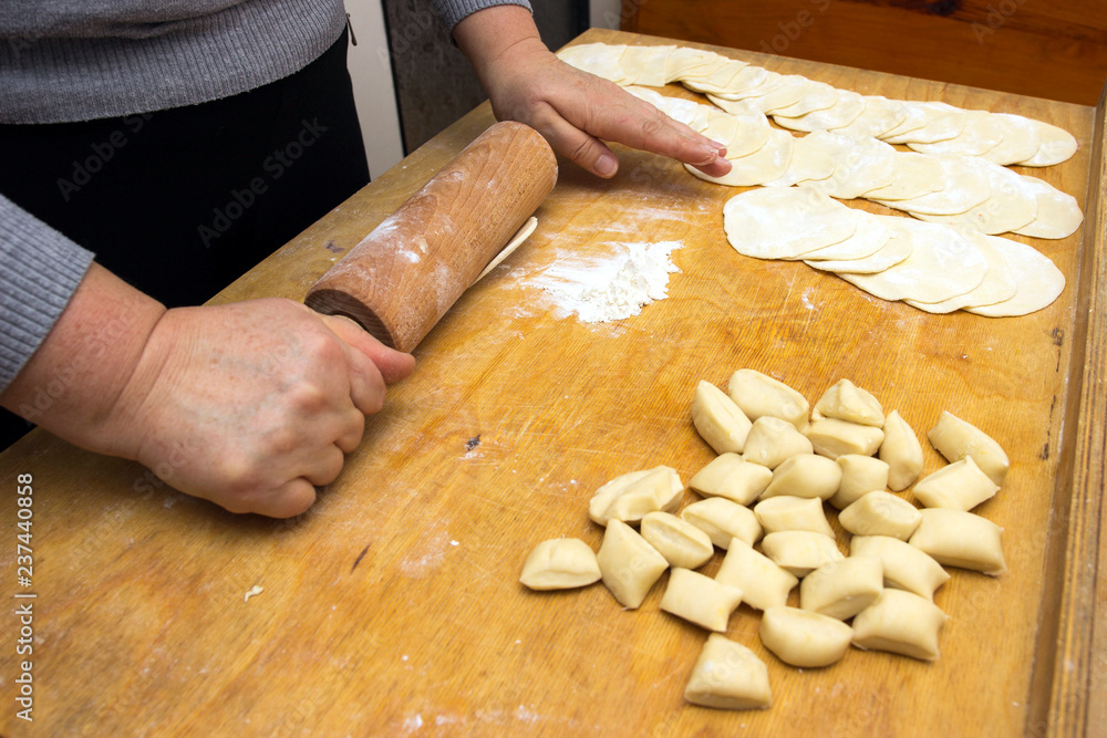 Pierogi making in classic way Stock Photo | Adobe Stock