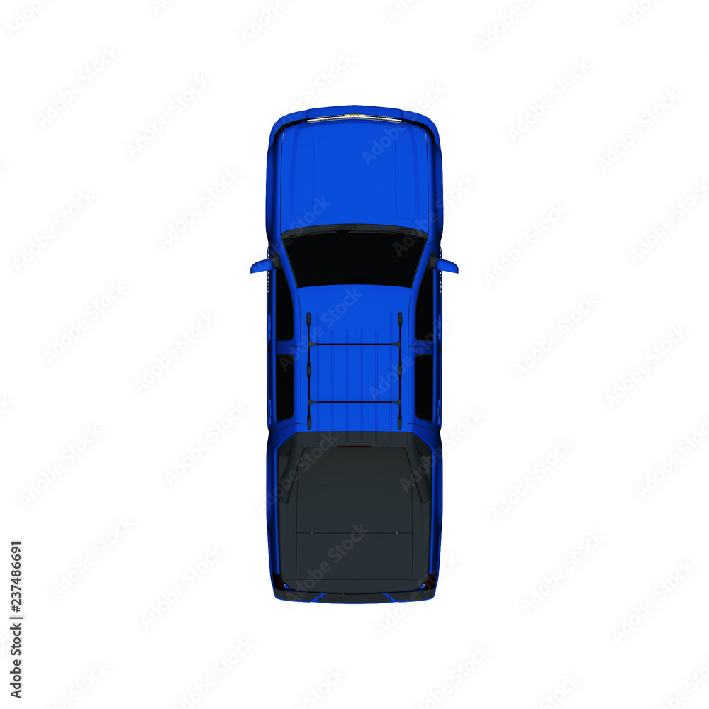 Car top view / Vehicle overhead isolated on white background, perfect ...