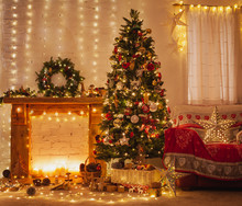 Cozy Living Room Christmas Scene Free Stock Photo - Public Domain Pictures