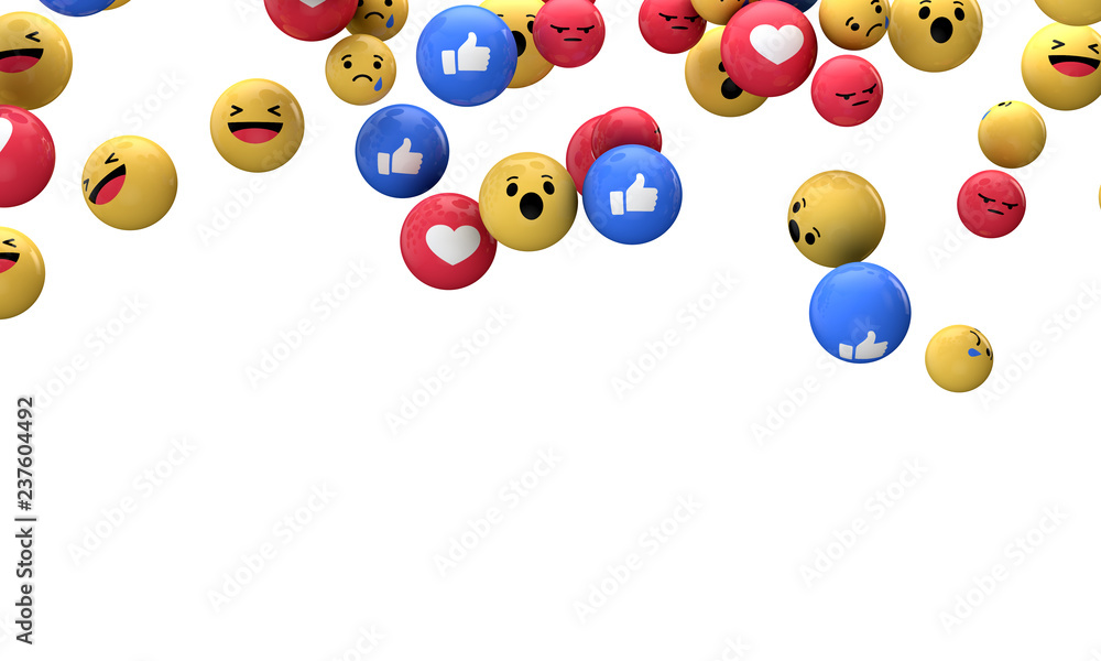 Emoji emoticon character background collection. 3D Rendering Stock ...