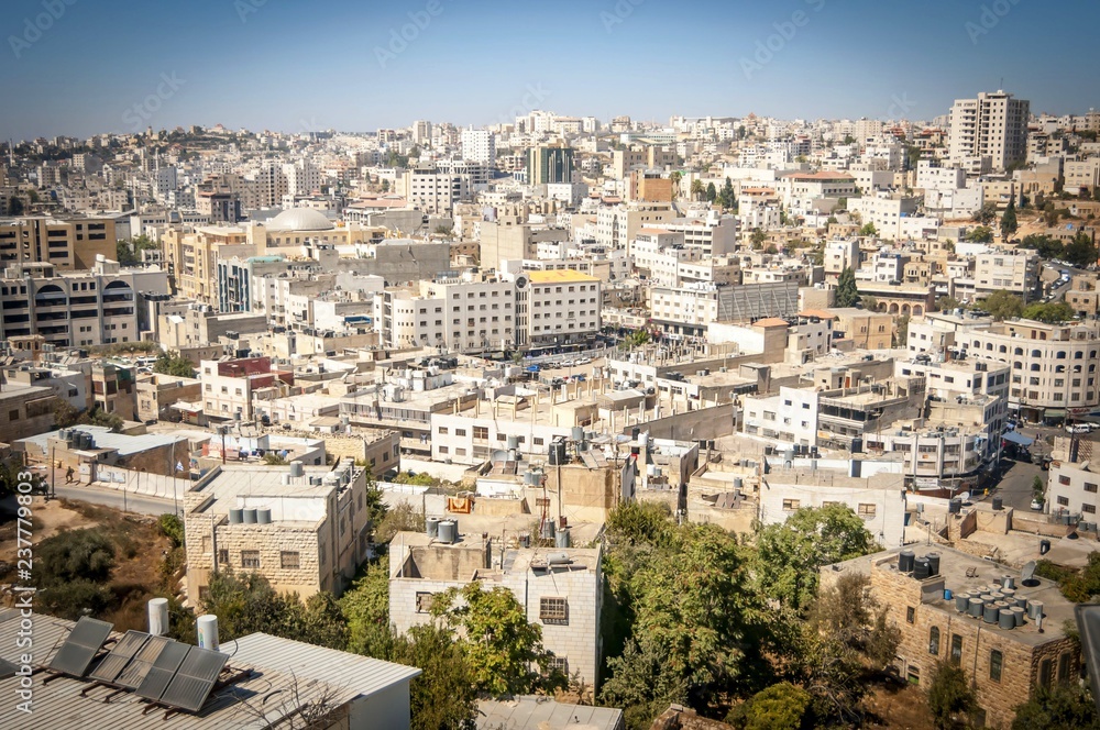 HEBRON, ISRAEL / PALESTINE. September 25, 2018. Palestinian and Israeli ...