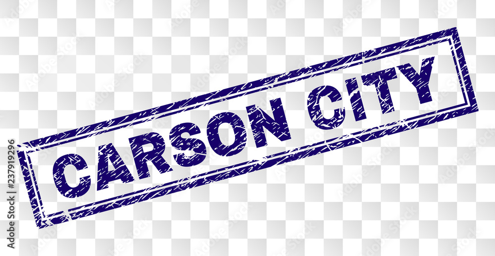 CARSON CITY stamp seal print with dirty style and double framed ...