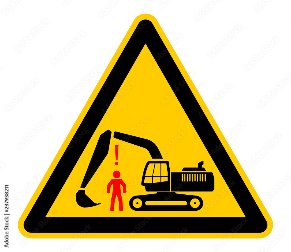 Ilustración de Stock ewsn4 ExcavatorWarningSignNew - ewsn - wso408 ...