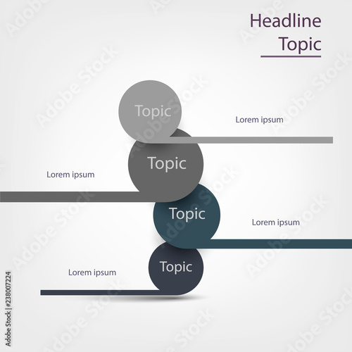 4 Steps infographic with overlap circles design for presentation or web ...