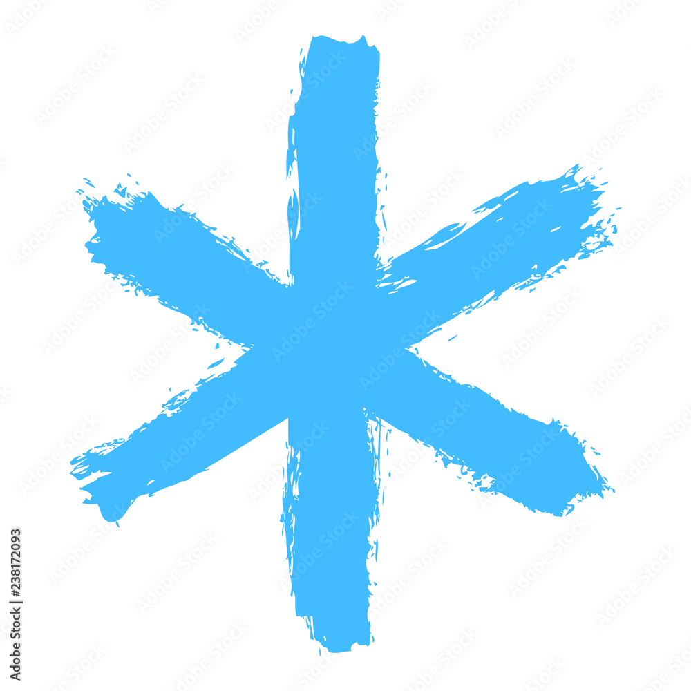Snowflake 01 from set 02. Drawing of a snow flake painted by brush ...