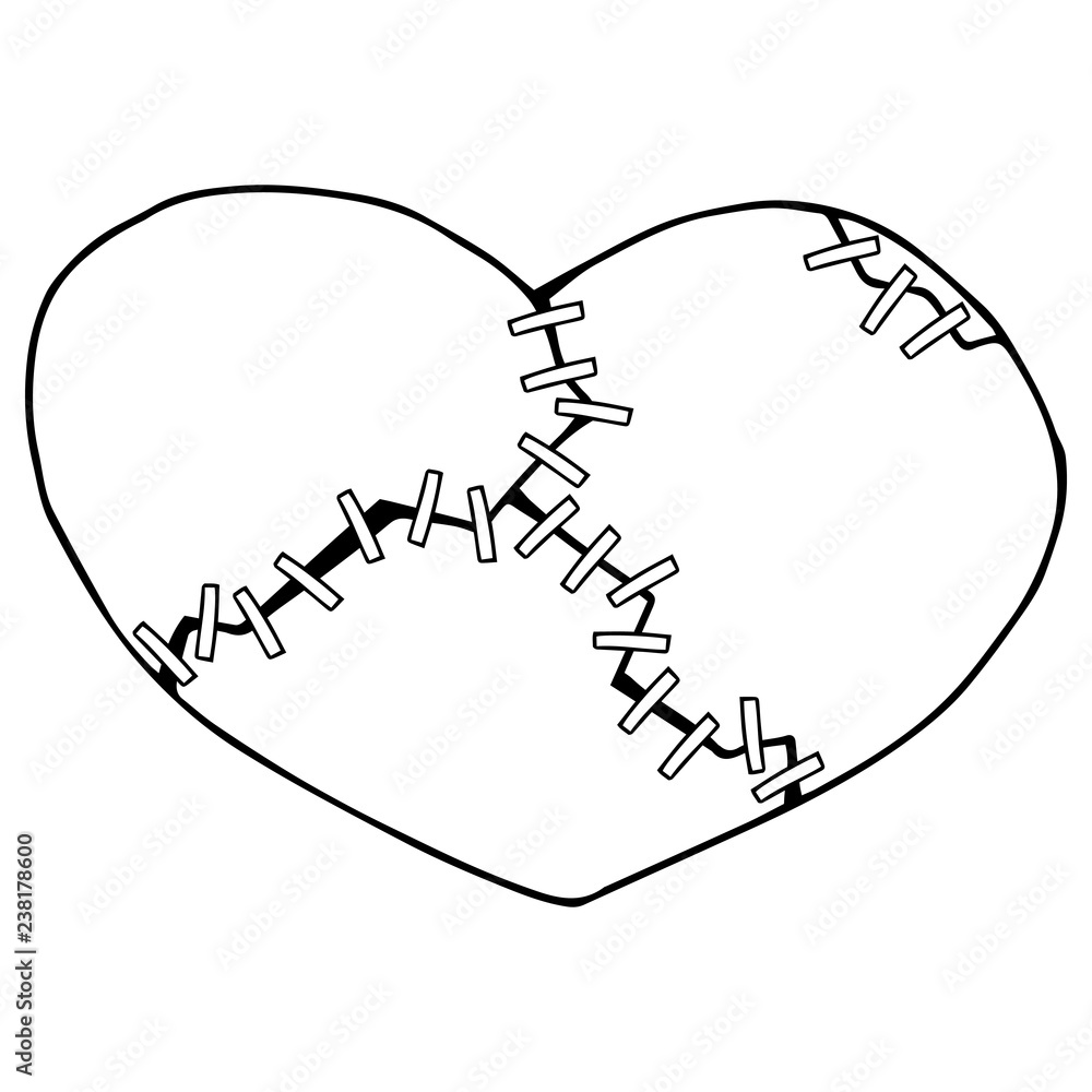 Broken heart of two halves. Broken heart icon. Vector of a split ...