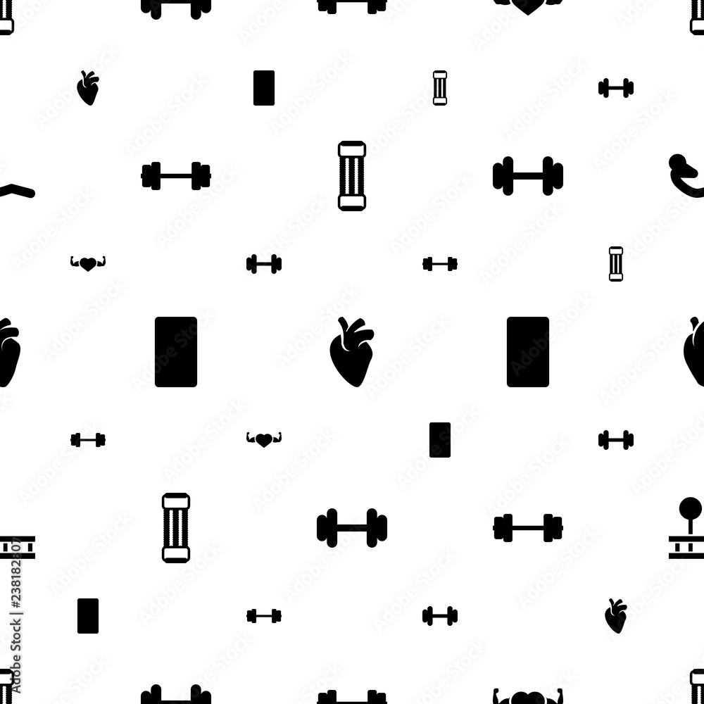 muscle icons pattern seamless white background. Included editable ...