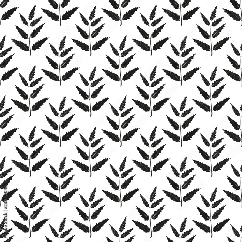 Neem. Leaf, stem. Background, wallpaper, seamless, texture. Silhouette ...