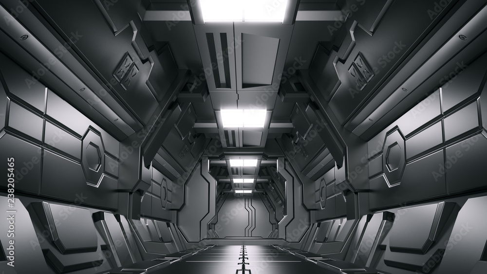 Science background fiction interior rendering sci-fi spaceship ...