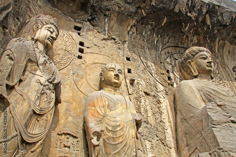 Photo Stock Longmen Grottoe : The Buddha sculpture of Fengxian Cave (or ...