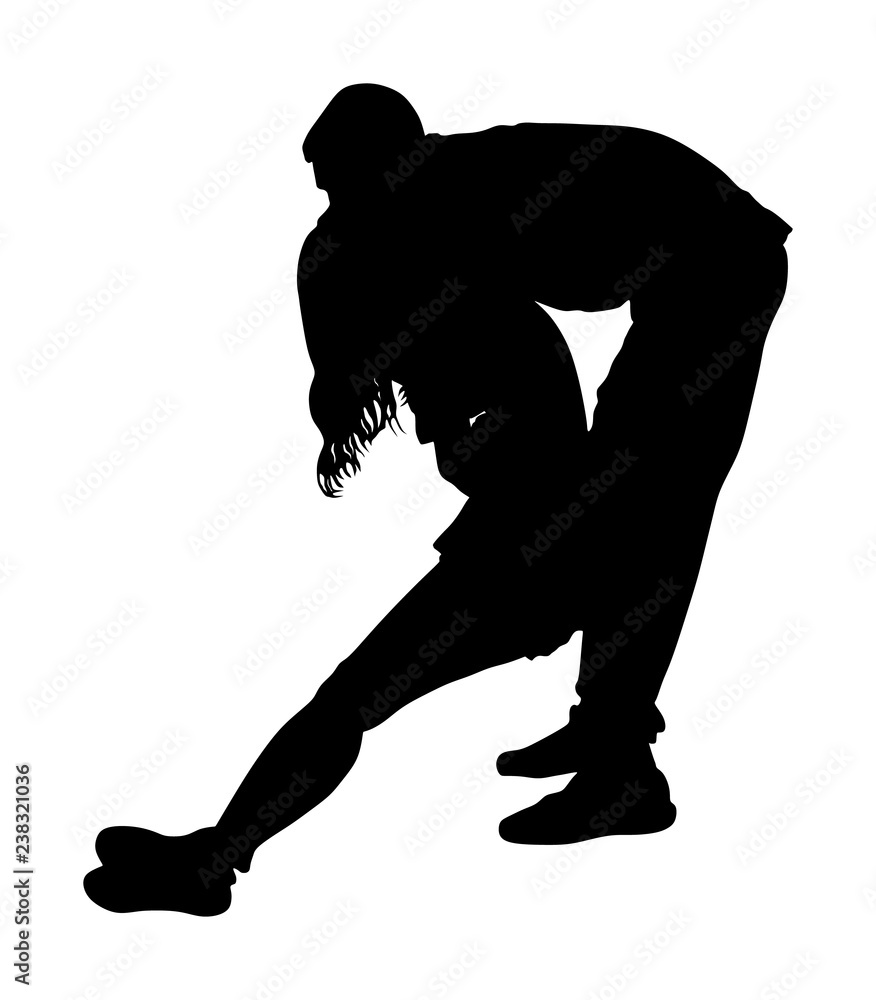 Paramedic rescue patient first aid vector silhouette. Woman in ...