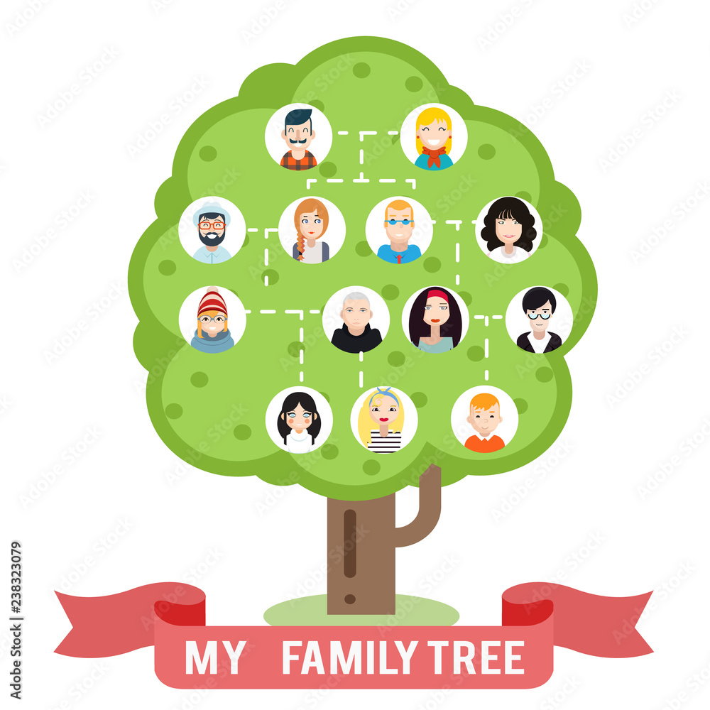 Avatars family tree father mother grandfather grandmother photo picture ...