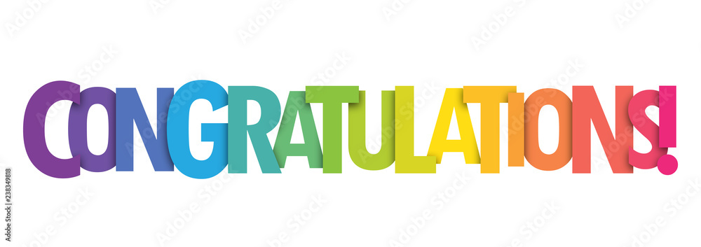 CONGRATULATIONS Bright and Colorful Vector Letters Banner Stock Vector ...