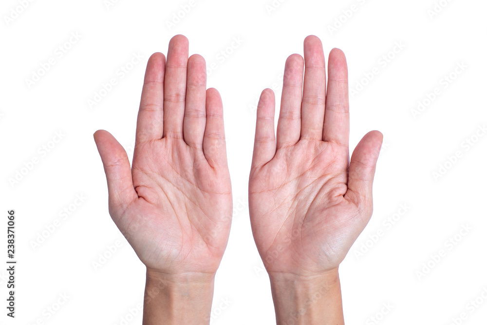 Isolated image of human hand sign or symbol in white background Stock ...