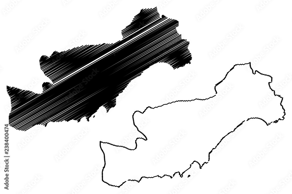 Mersin (Provinces of the Republic of Turkey) map vector illustration ...