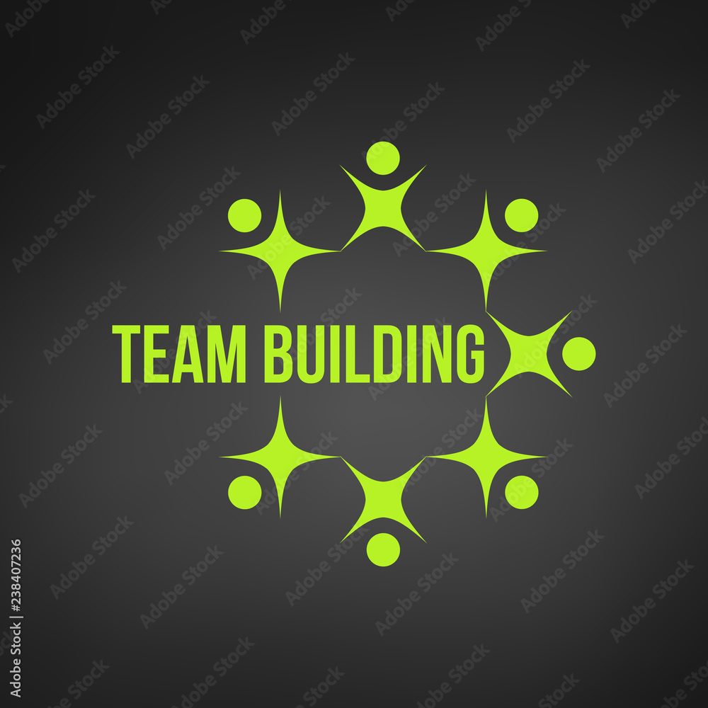 abstract green people together as circle teamwork or teambuilding ...