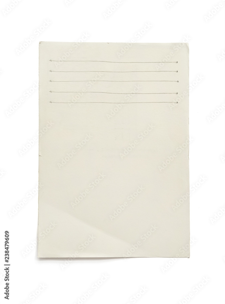 Rough empty A4 paper isolated on white background with clipping path ...