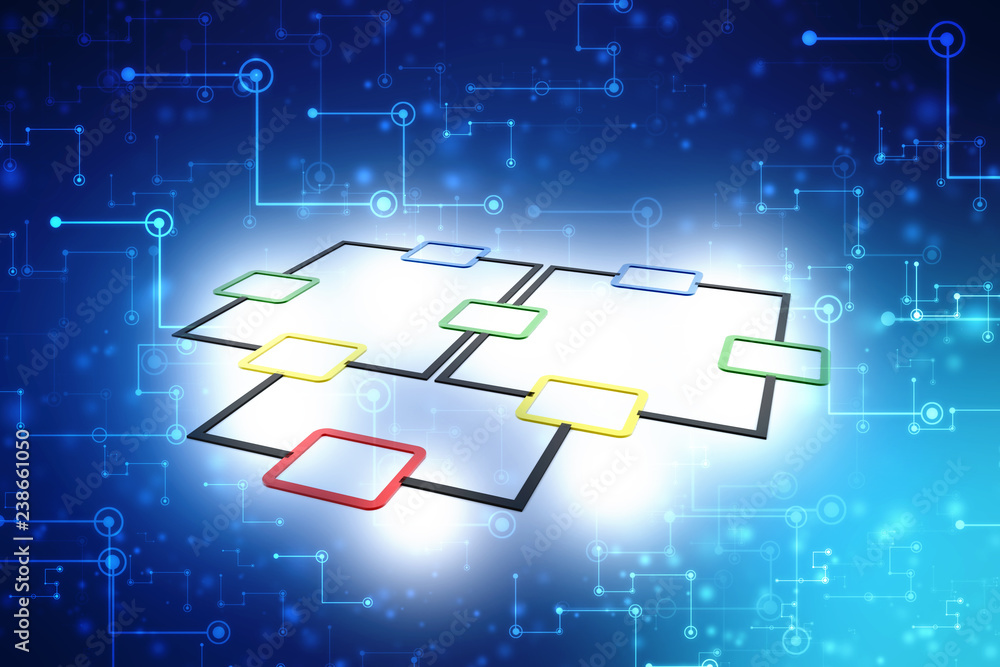 flow chart diagram, planning. Business Flow Chart. 3d render Stock ...