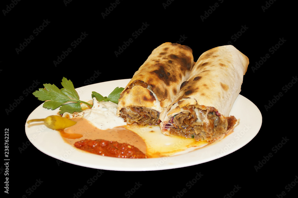 Döner Rollo dürüm kebab kebap imbiss Stock Photo | Adobe Stock