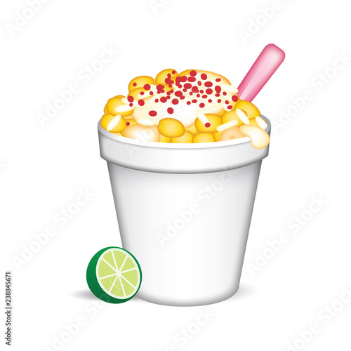 Vaso de esquites (elotes) mexicanos - Buy this stock illustration and ...