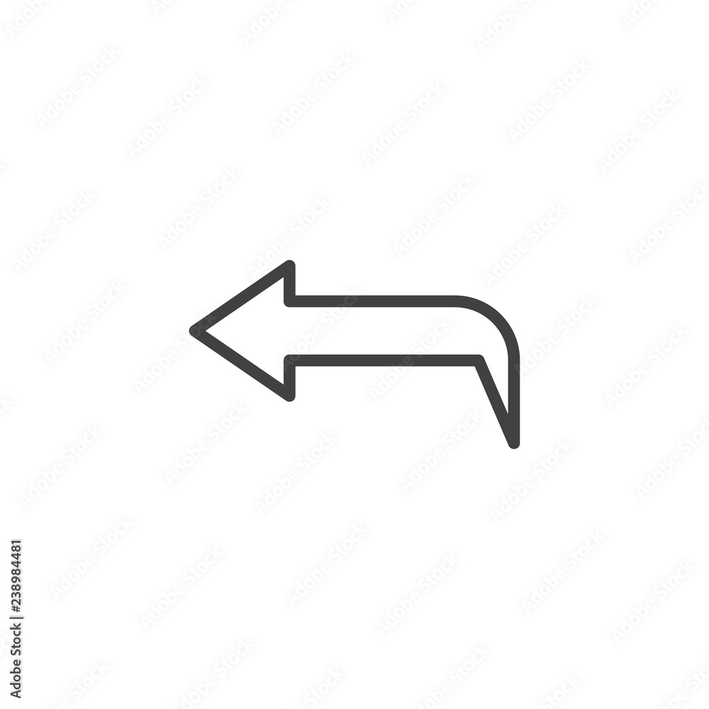 Reply arrow outline icon. linear style sign for mobile concept and web ...
