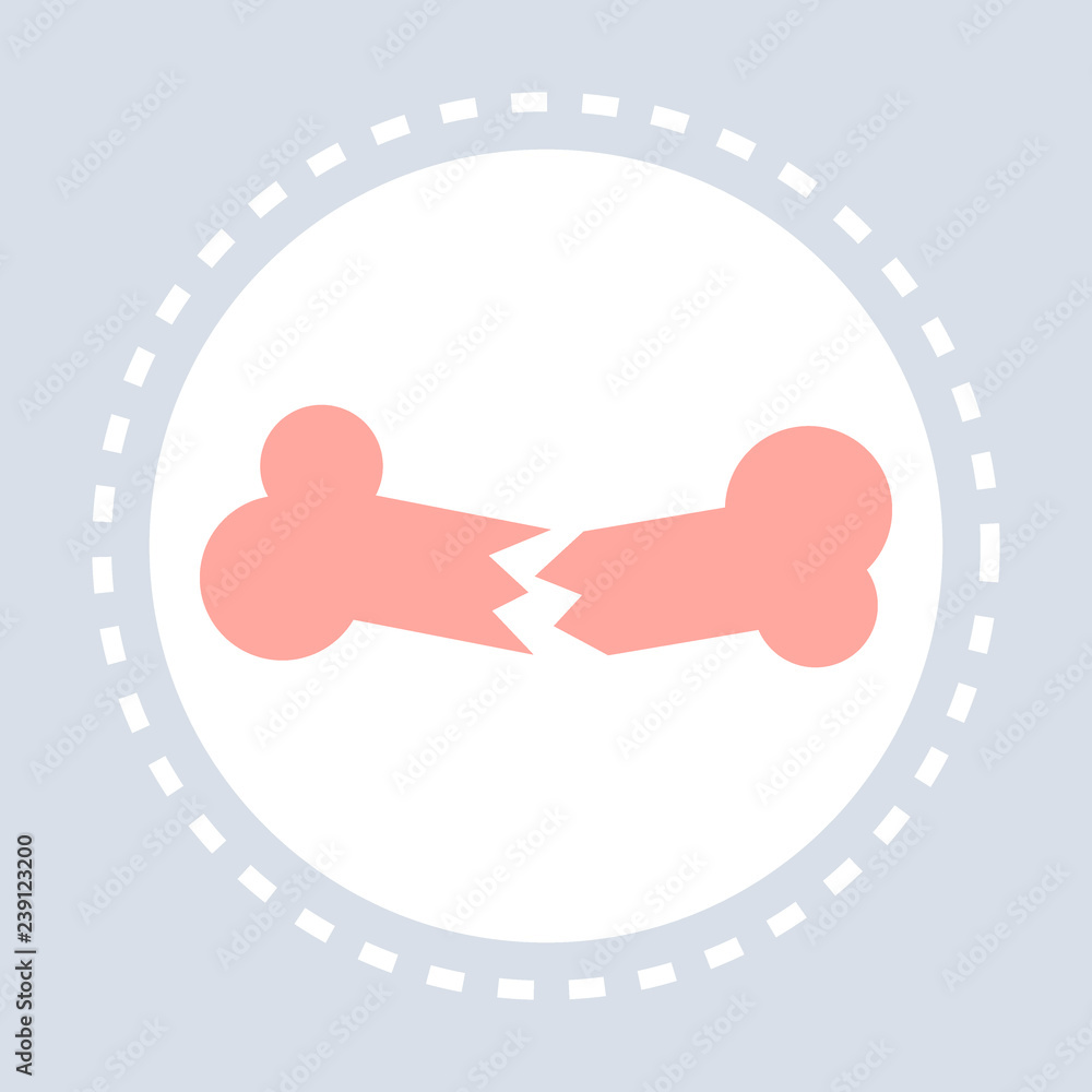 human fracture bone broken icon healthcare medical service logo ...
