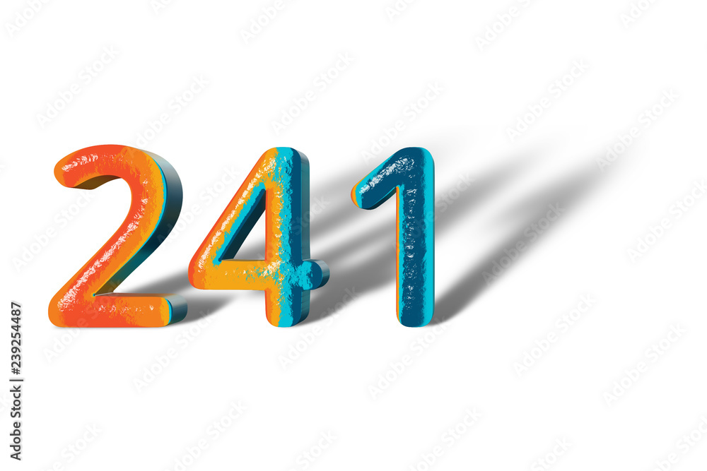 Ilustración de Stock 3D Number 241 two hundred forty one lively colours ...