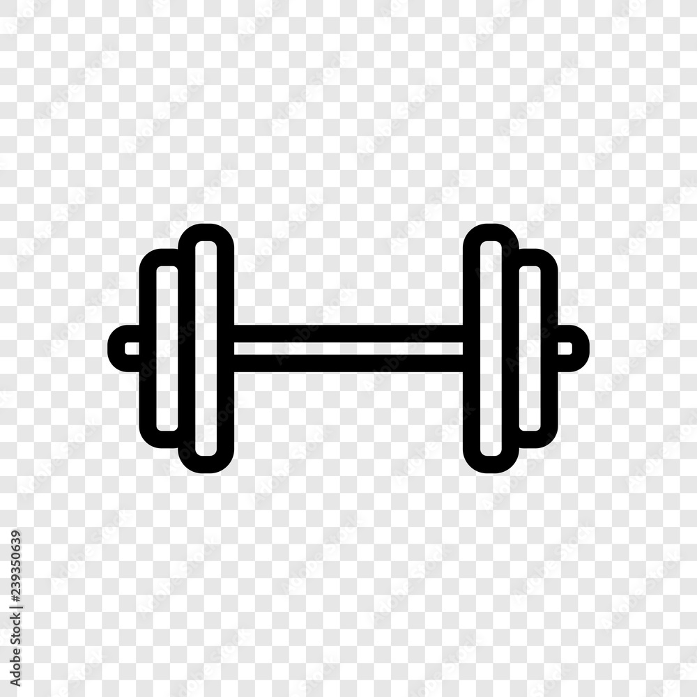 Dumbbell icon vector transparent Stock Vector | Adobe Stock