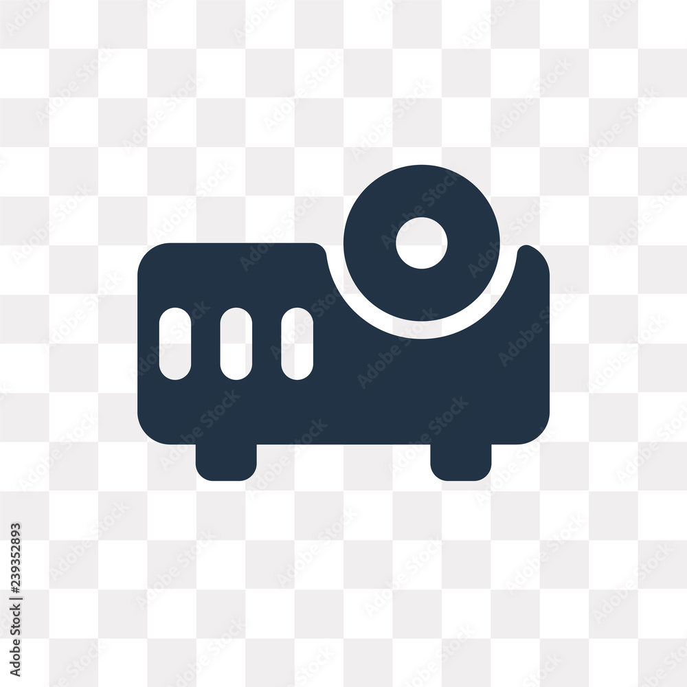 Movie Projector Front View vector icon isolated on transparent ...