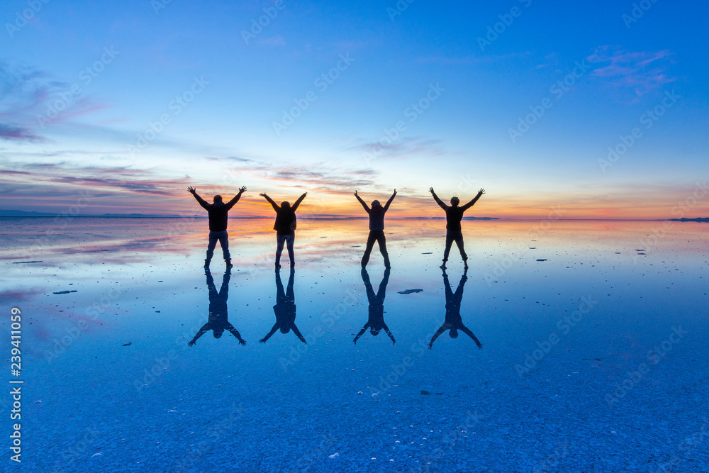 People reflections at Uyuni saltflats. One of the most amazing things ...