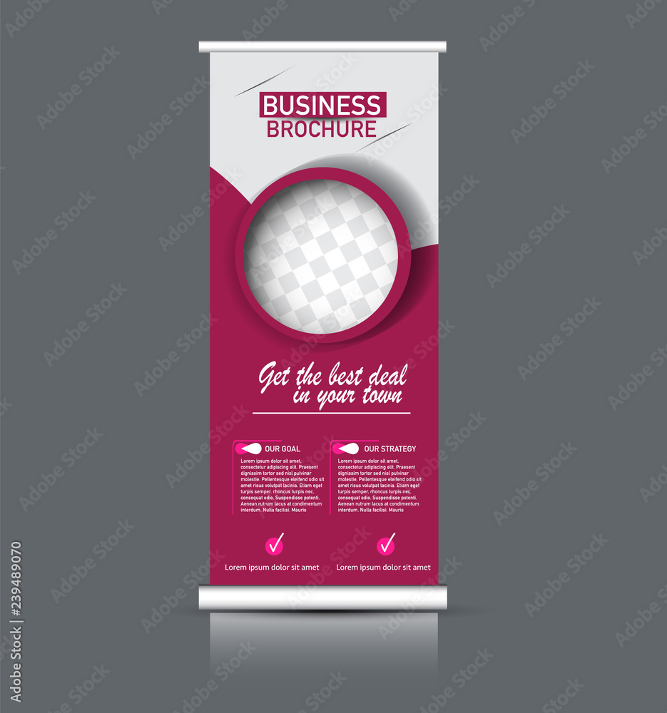 Roll up banner design. Vertical narrow flyer template. Advertising ...