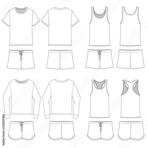 Vector template for Women's Pajama Combinations Stock Vector | Adobe Stock