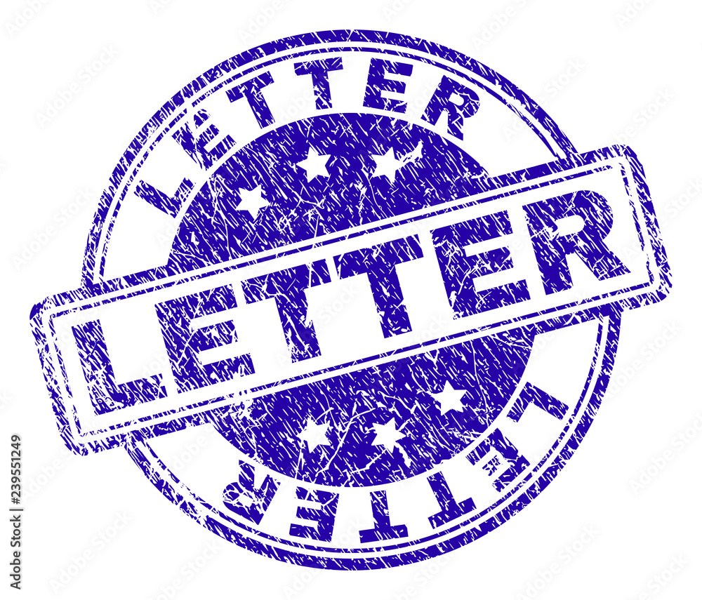 LETTER stamp seal watermark with distress texture. Designed with ...