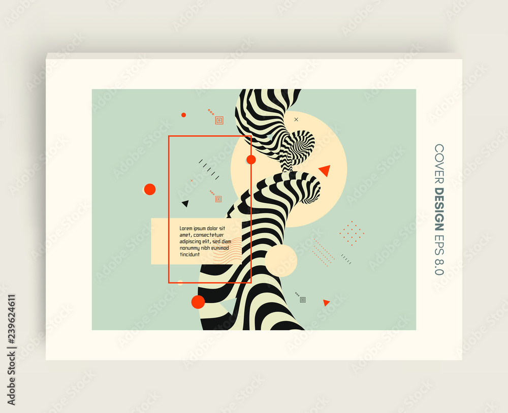 3d cover design template. Asian vector illustration. Pattern can be ...