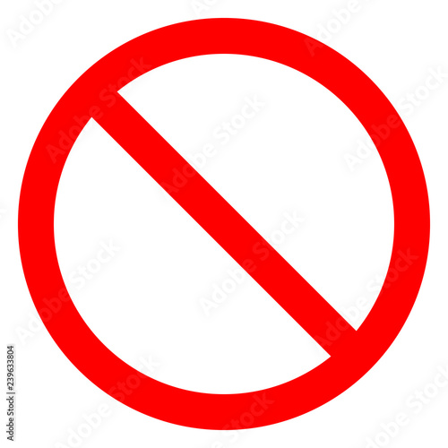 No sign - red thin simple, isolated - vector - Buy this stock vector ...