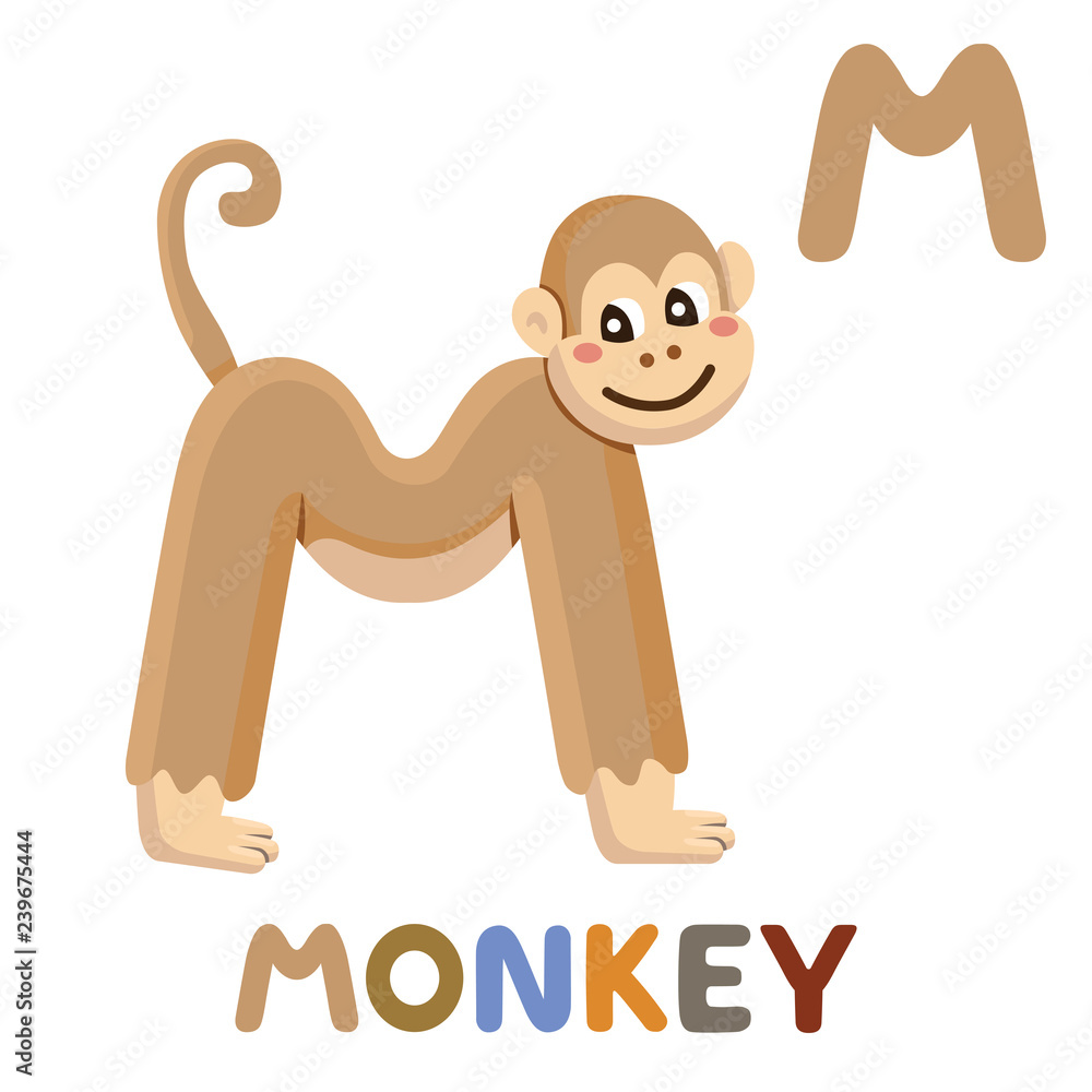 Letter M Monkey Clipart