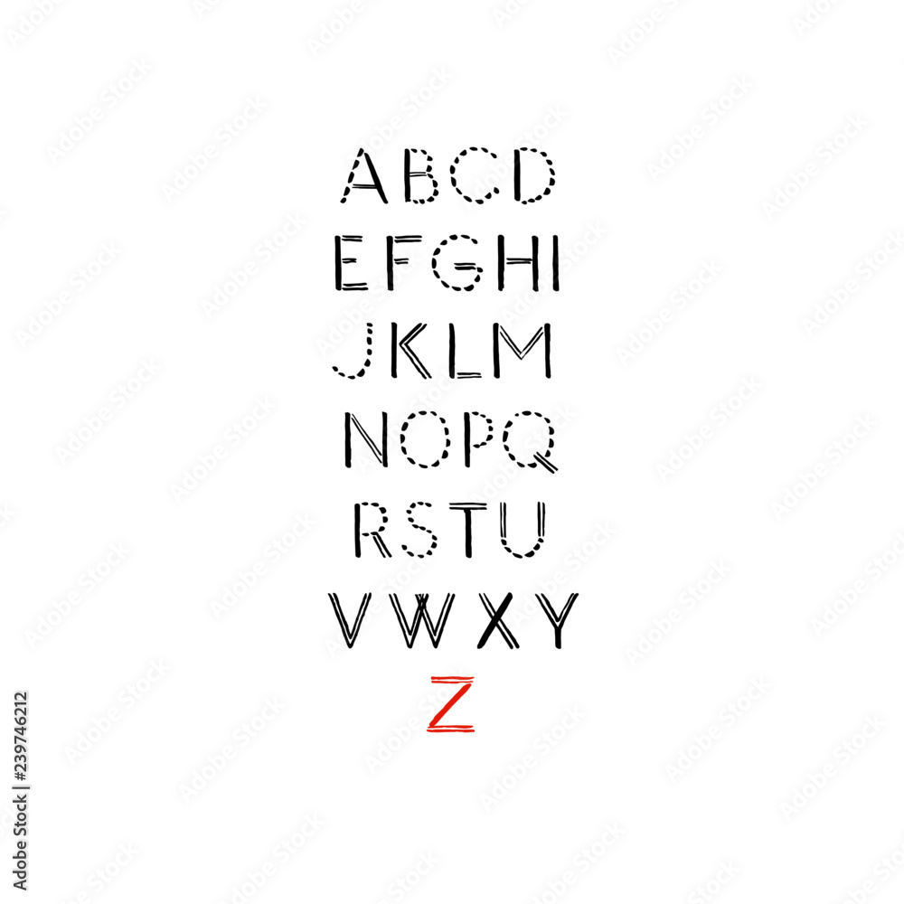 Hand drawn decorative font. Modern letters, display font. Alphabet ...