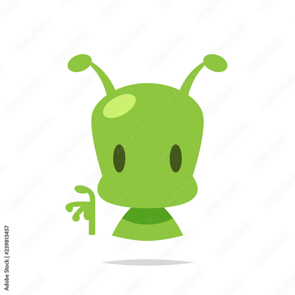 Cartoon alien greeting vector isolated Stock Vector | Adobe Stock