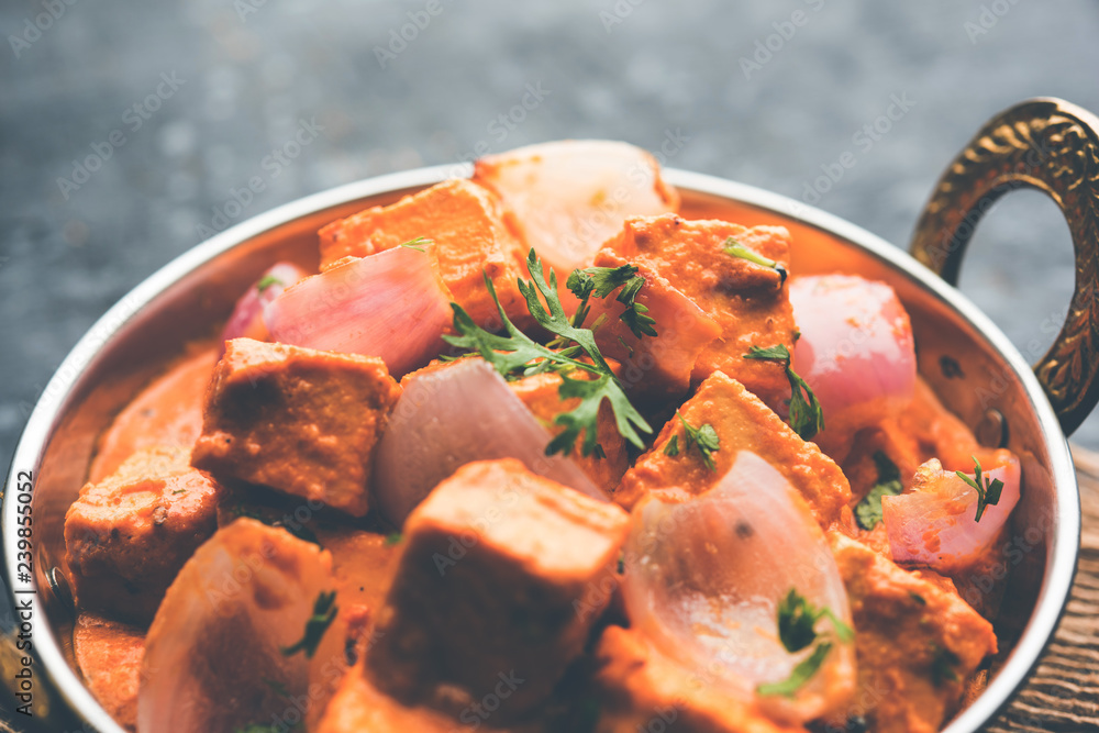 Paneer Do Pyaza is a popular punjabi vegetarian recipe using cubes of ...