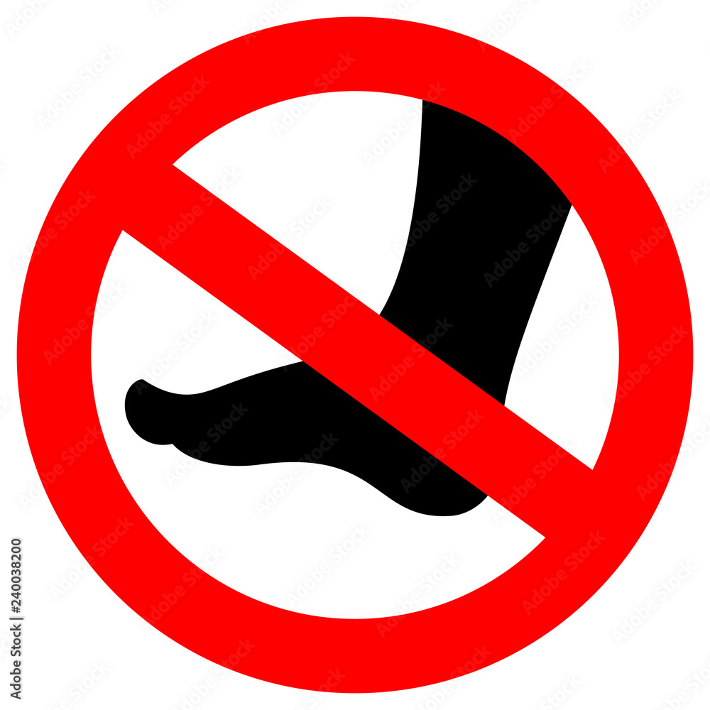 No barefoot vector sign Stock Vector | Adobe Stock