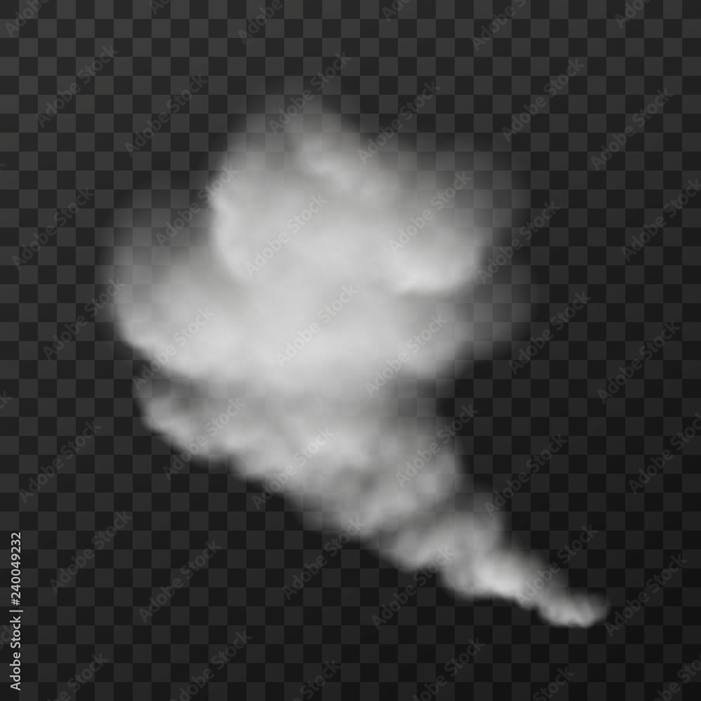 Vector illustration of white smoke stack on transparent background ...