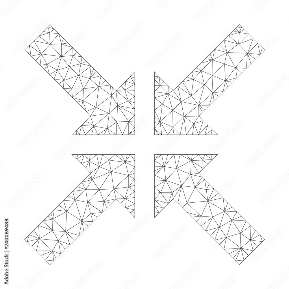 Polygonal vector pressure arrows icon on a white background. Polygonal ...